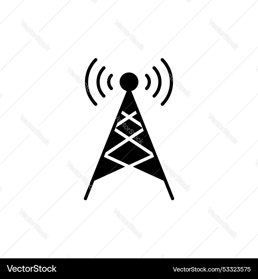 Broadcast tower icon isolated on white background Vector Image