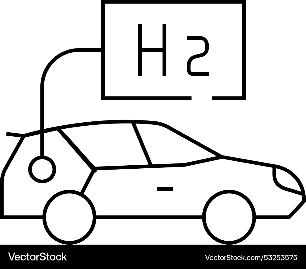 Car hydrogen transport line icon Royalty Free Vector Image