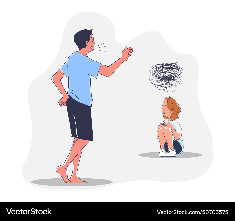 Childhood psychological trauma simple Royalty Free Vector