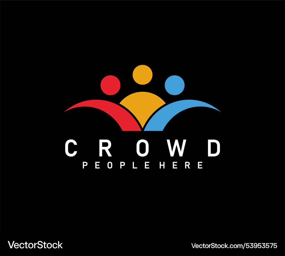 Crowd icon logo group community design Royalty Free Vector