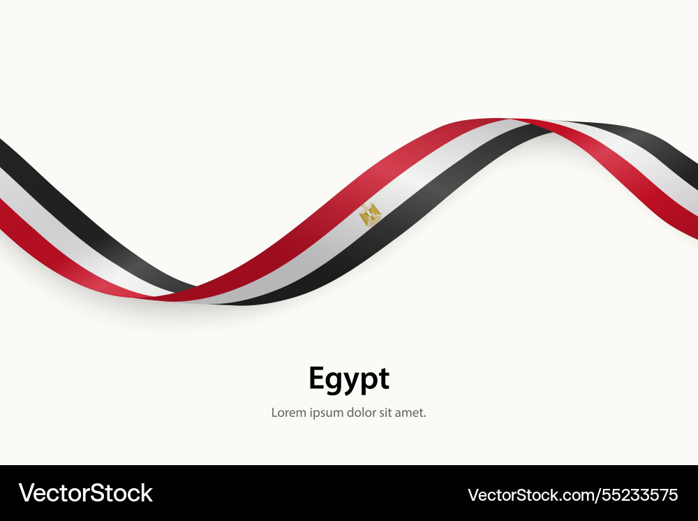 Egypt Flag Ribbon Wave Royalty Free Vector Image