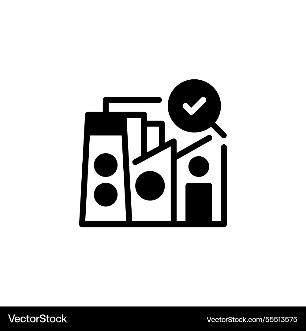 Factory inspection glyph icon linear style sign Vector Image