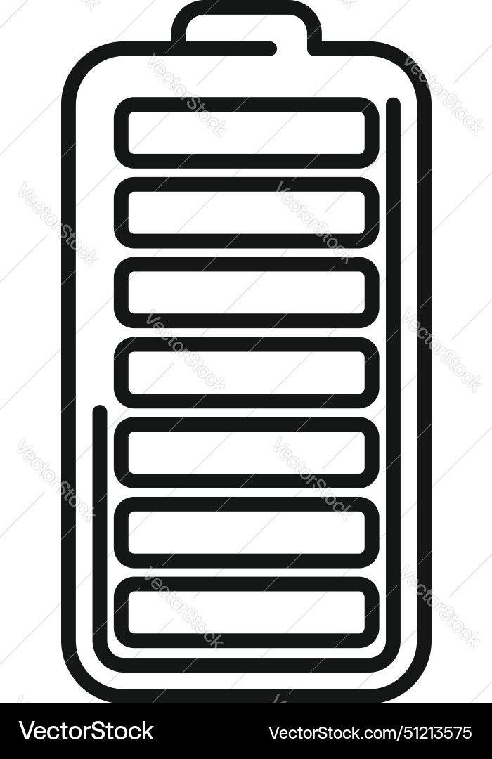Full electrical battery icon outline cell Vector Image