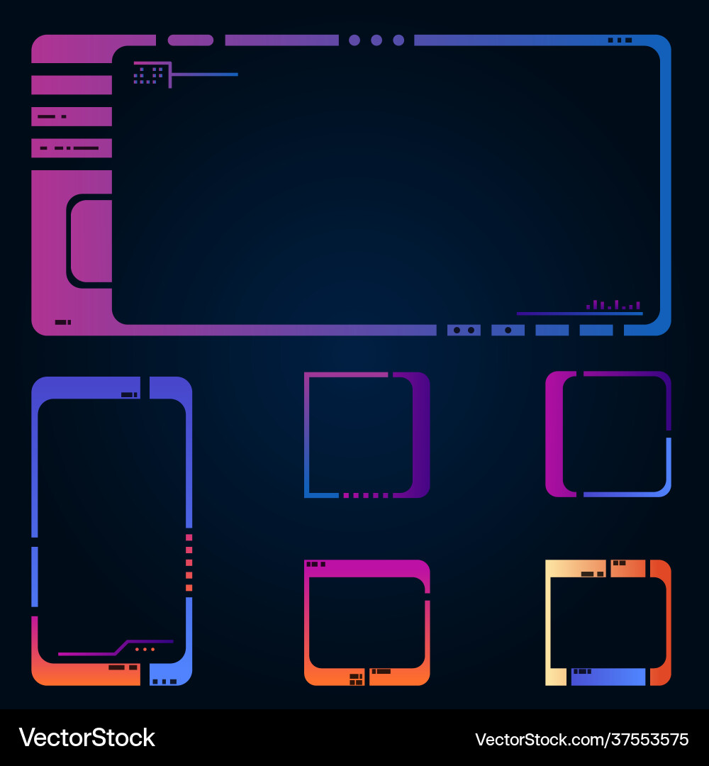 Futuristic frames Royalty Free Vector Image - VectorStock