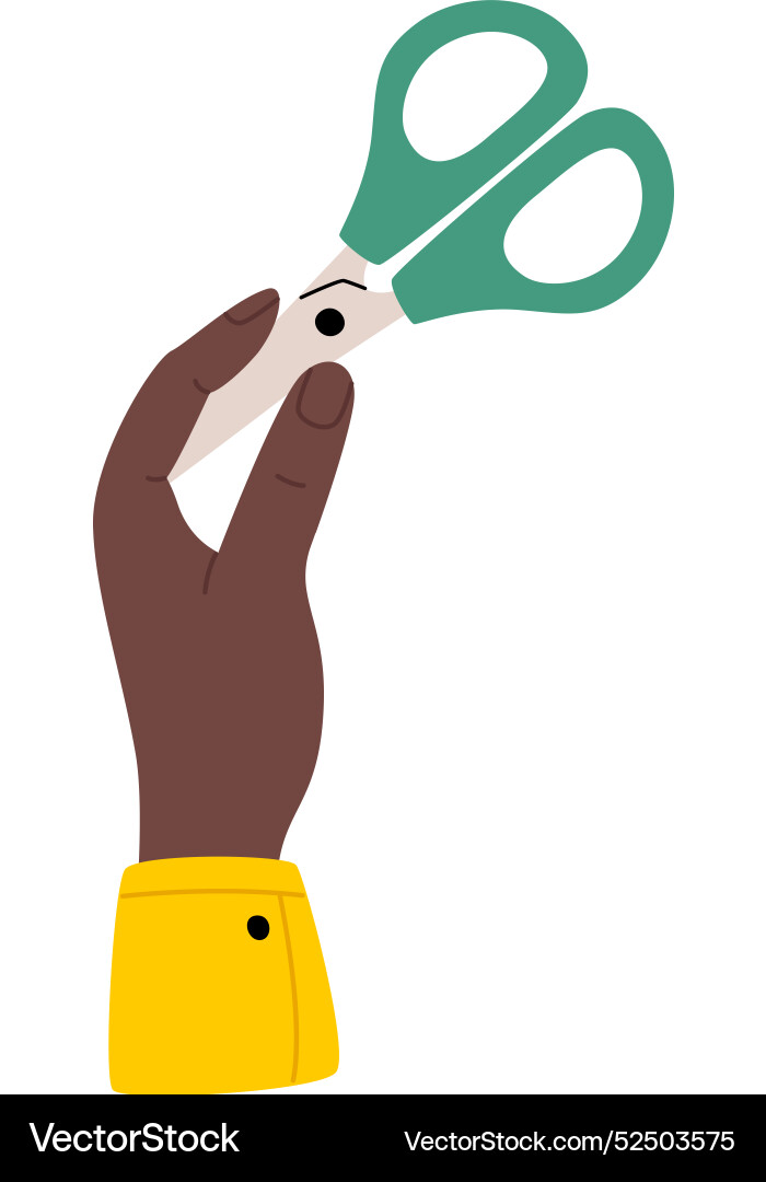 Hand holding scissors Royalty Free Vector Image