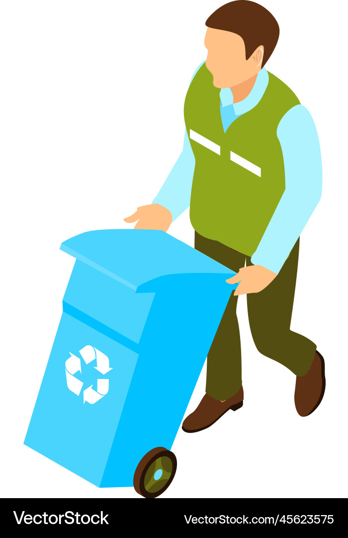 Isometric garbage container Royalty Free Vector Image