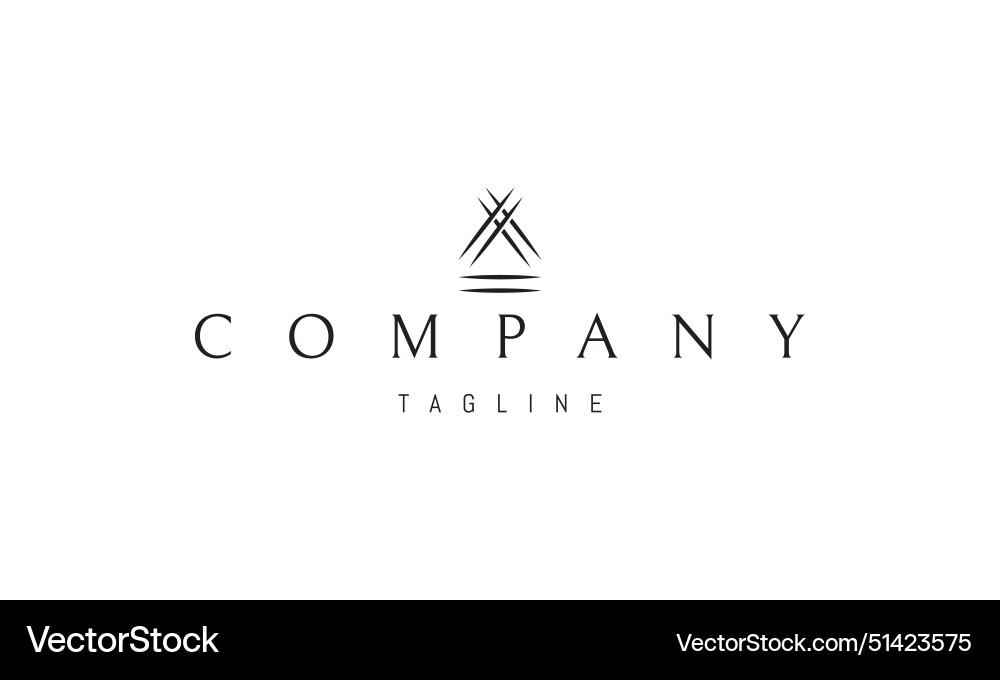 Logo with an abstract image of a hut Royalty Free Vector