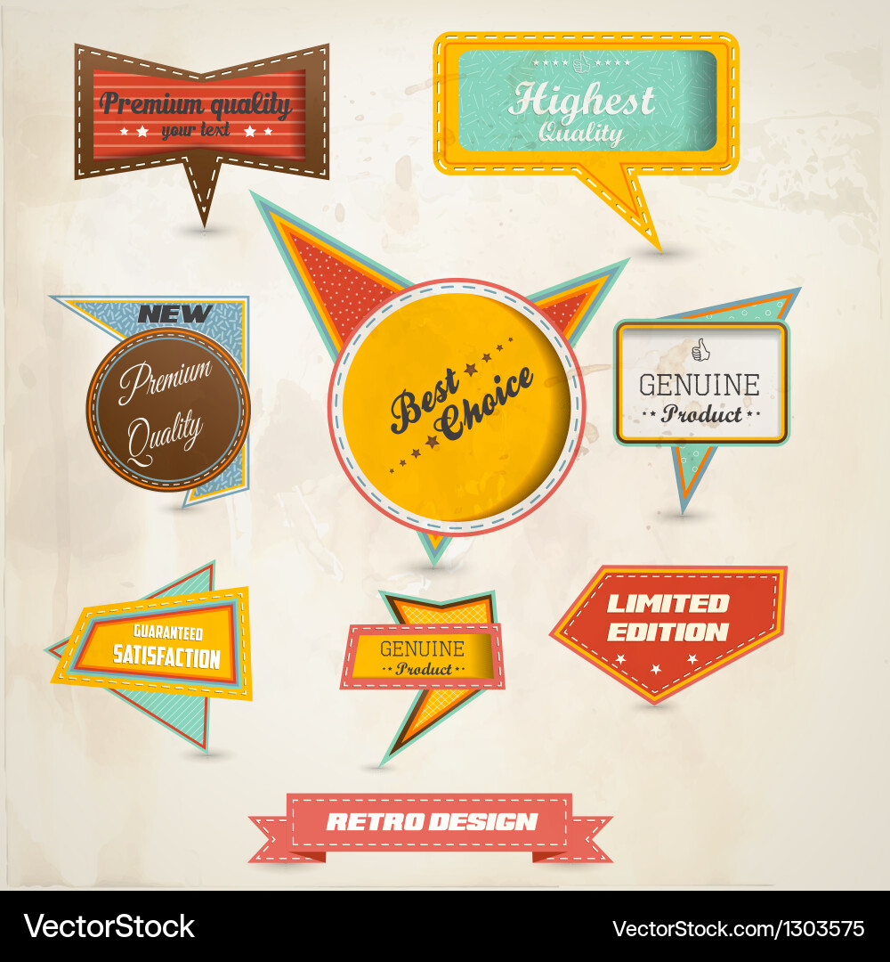 Retro speech bubbles 2 Royalty Free Vector Image