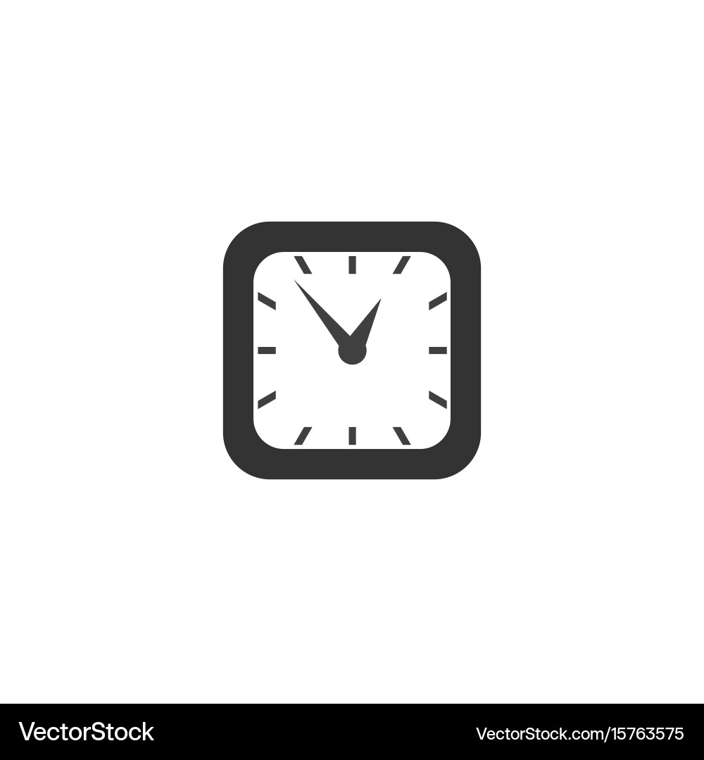 Square classic simple clock icon symbol sign Vector Image