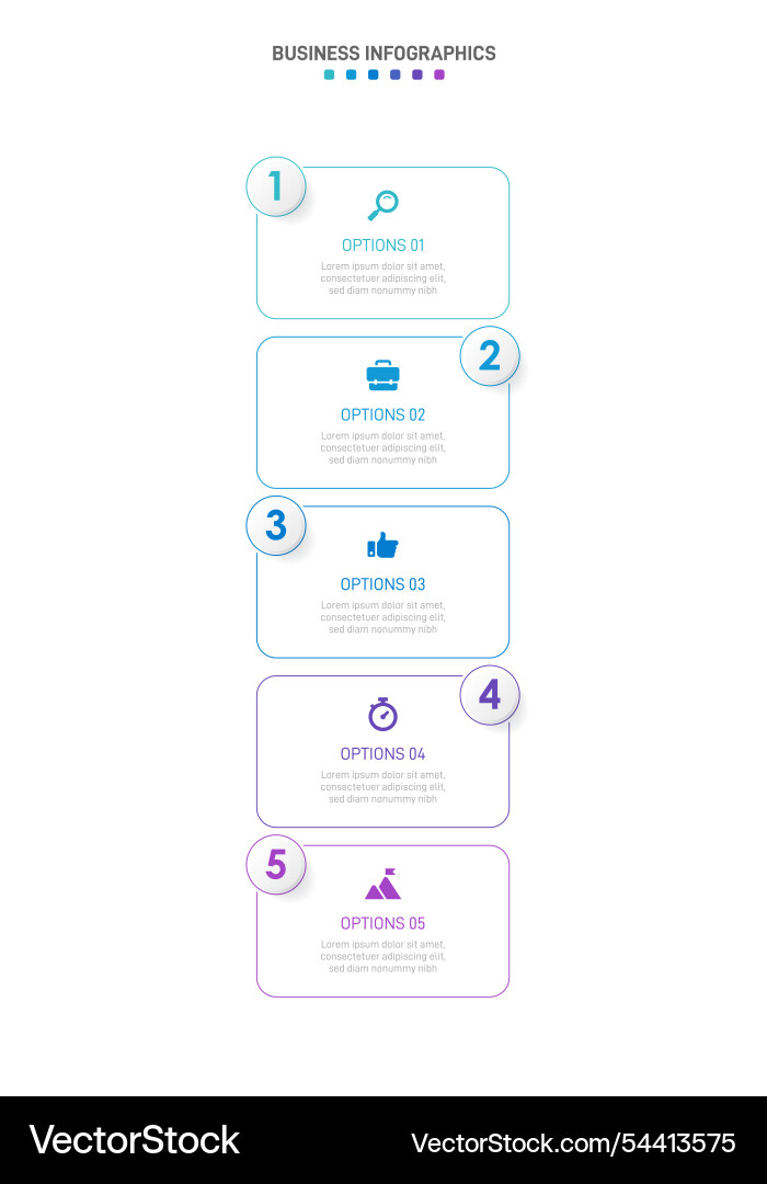 Vertical progress bar featuring 5 arrow-shaped Vector Image