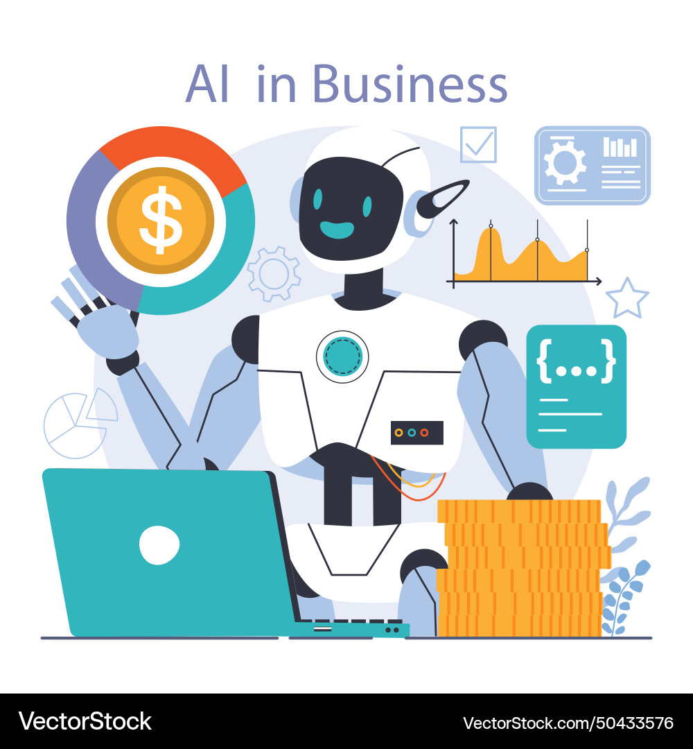 Ai integration artificial intelligence and human Vector Image