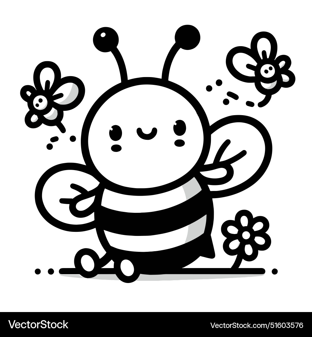 Bee cartoon Royalty Free Vector Image - VectorStock