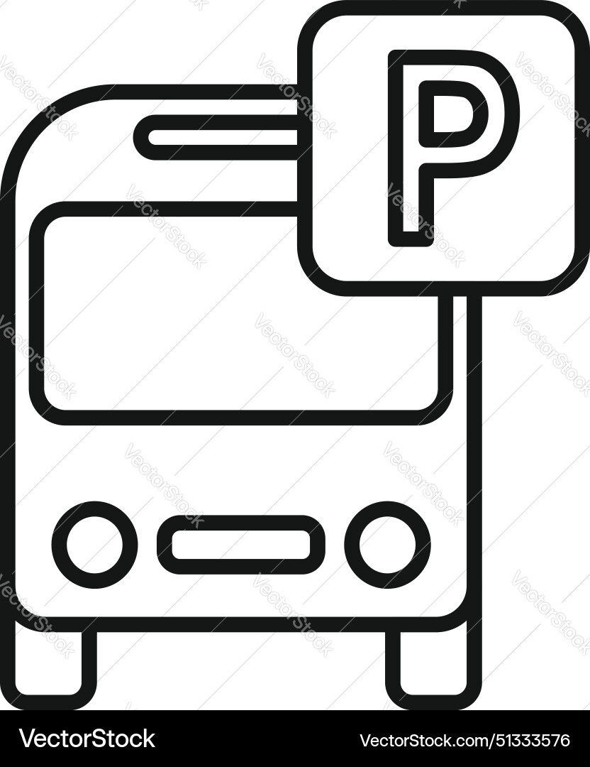 Bus parking sign icon Royalty Free Vector Image
