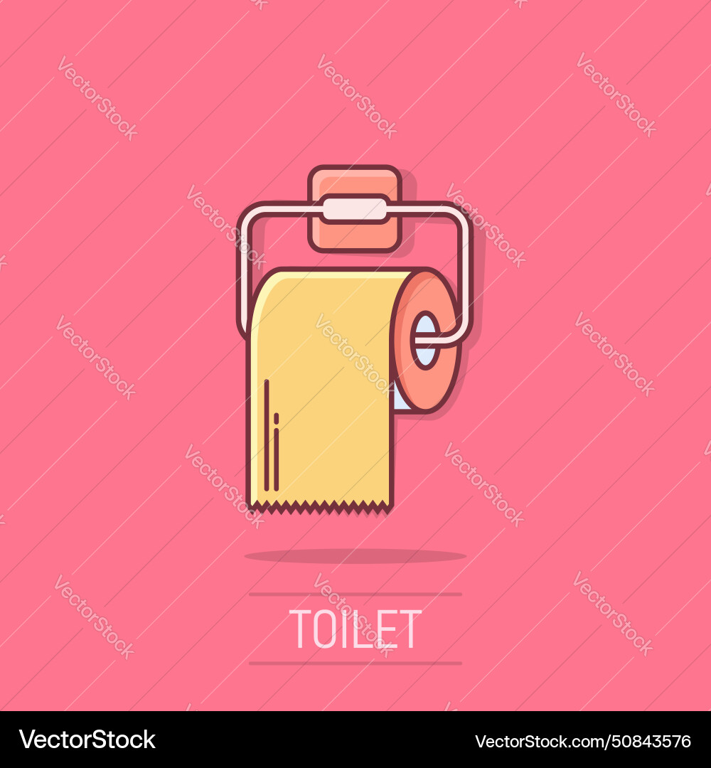 Cartoon Toilet Paper Roll Icon Royalty Free Vector Image