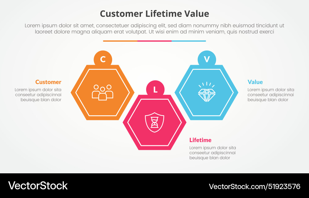 Clv customer lifetime value infographic concept Vector Image