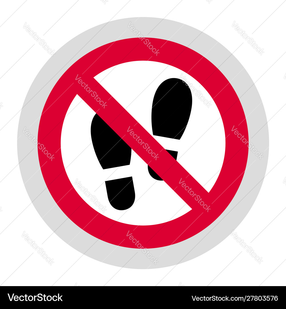 Forbidden sign modern round sticker Royalty Free Vector