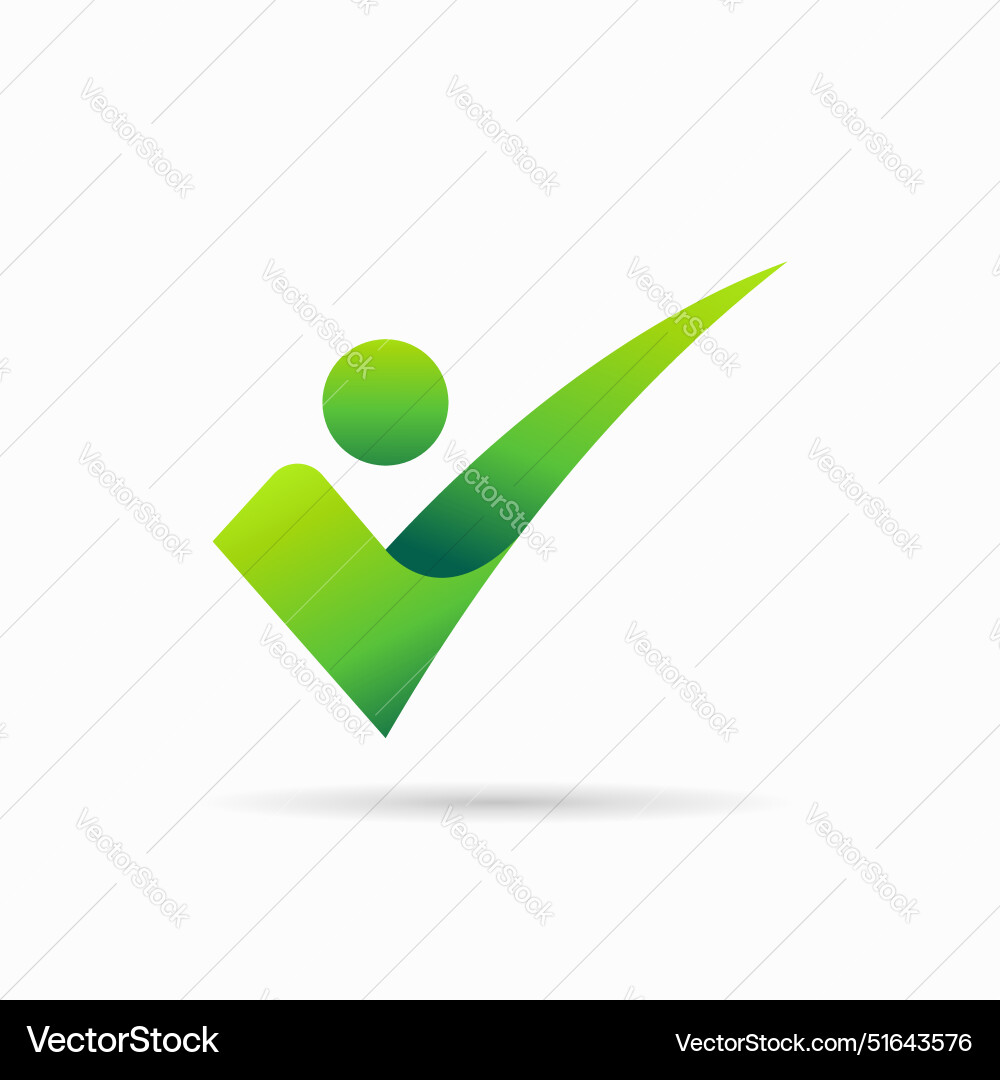 Good people logo check mark Royalty Free Vector Image