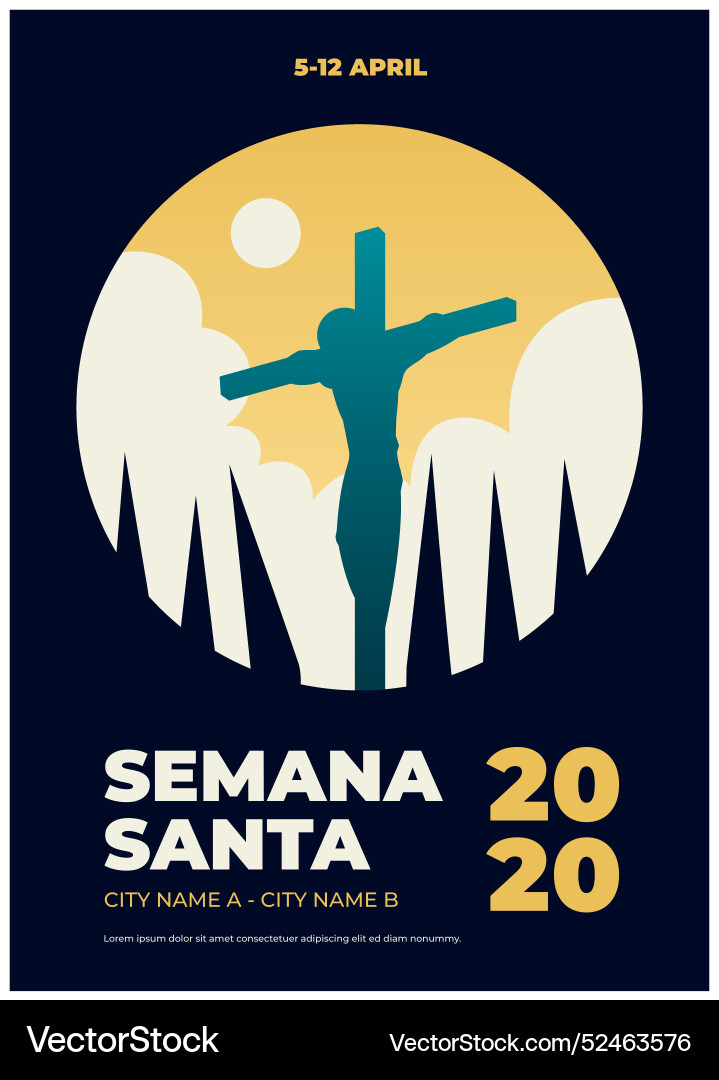 Holy week flyer template Royalty Free Vector Image