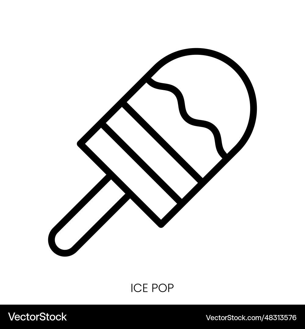 Ice pop icon line art style design isolated Vector Image