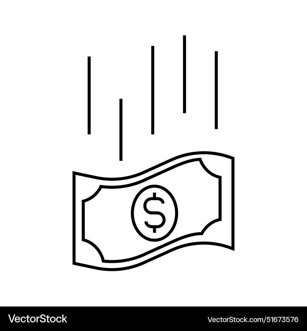 Money fall icon Royalty Free Vector Image - VectorStock