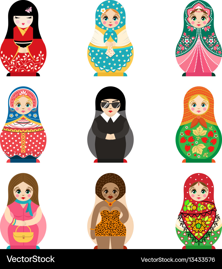 Russian Matryoshka Dolls Royalty Free Vector Image