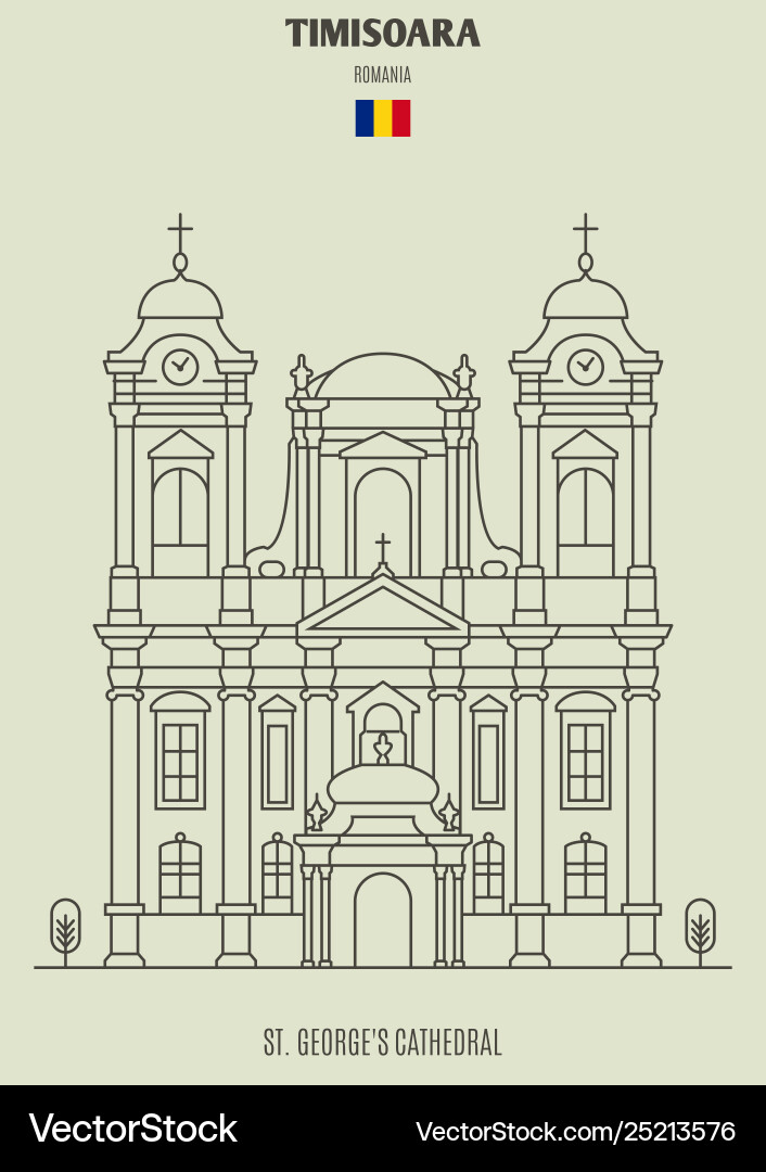 St georges cathedral in timisoara Royalty Free Vector Image