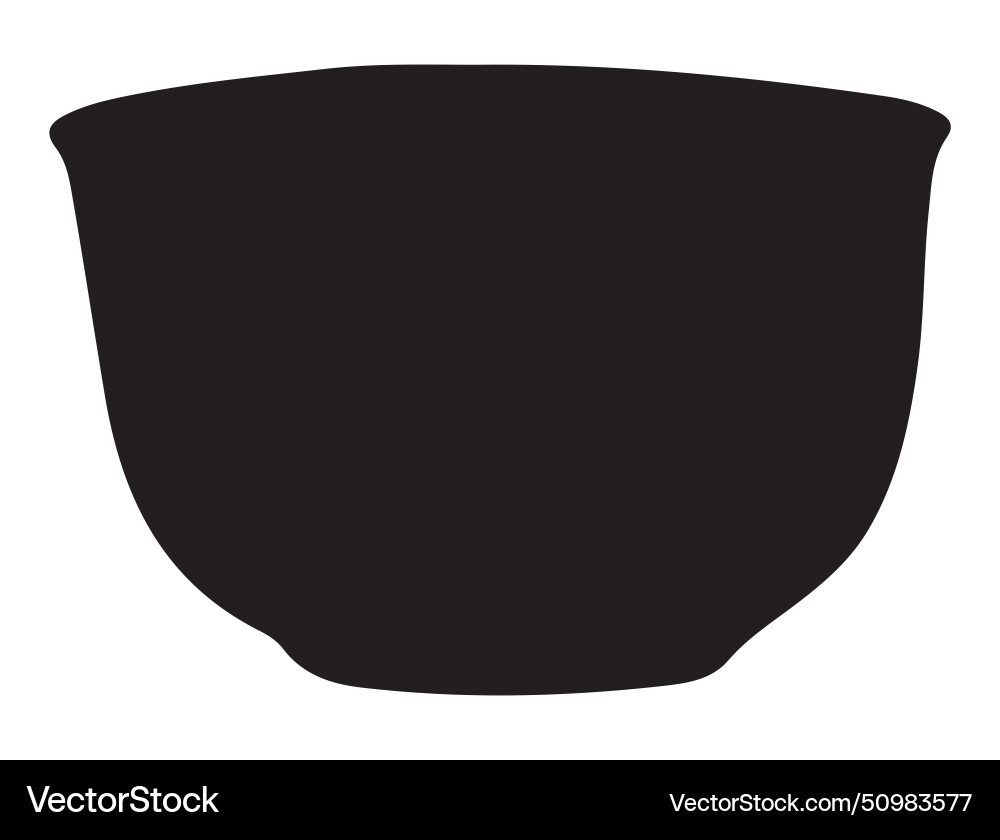 Bowl shape silhouette art Royalty Free Vector Image