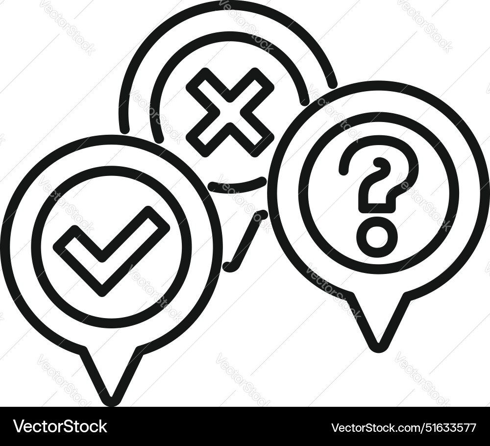 Decision making process choosing correct answer Vector Image