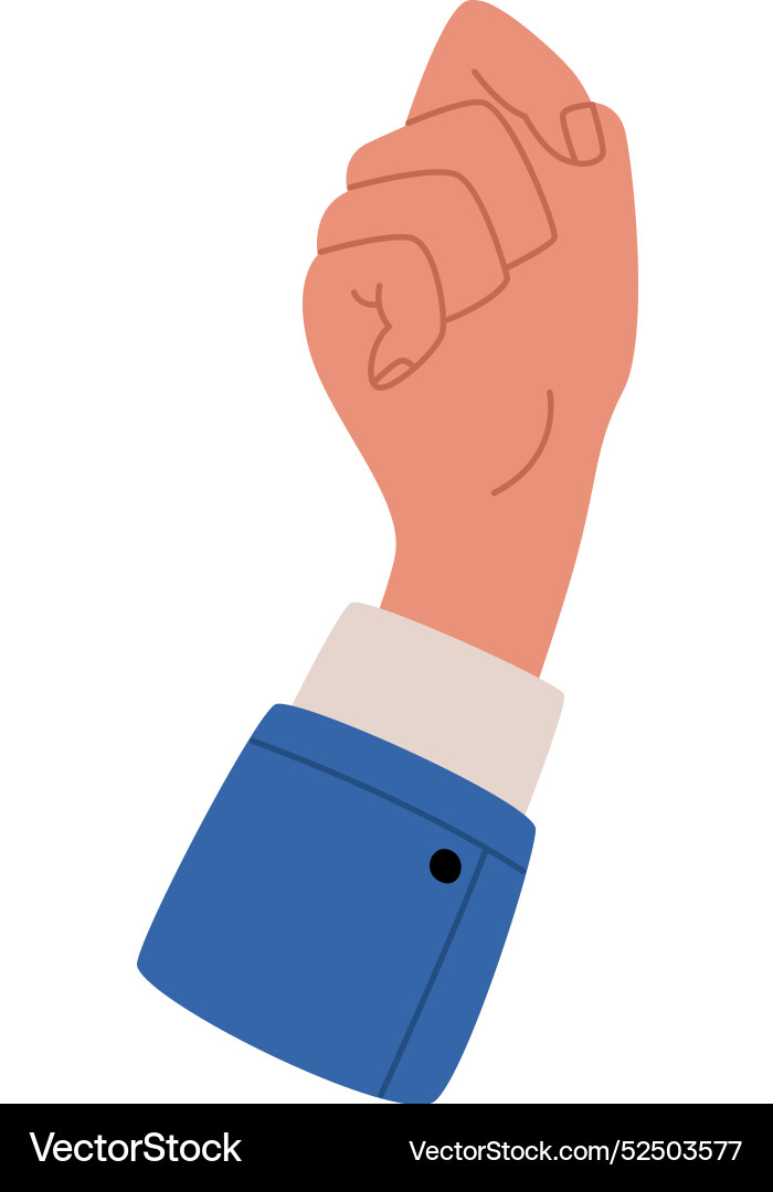 Human hand arm clenched Royalty Free Vector Image