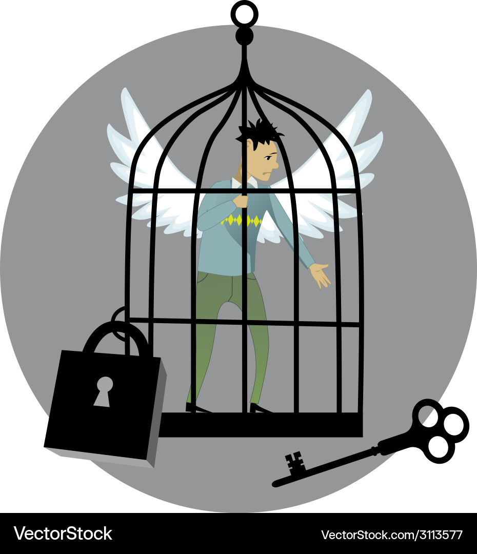 Locked in a cage Royalty Free Vector Image - VectorStock
