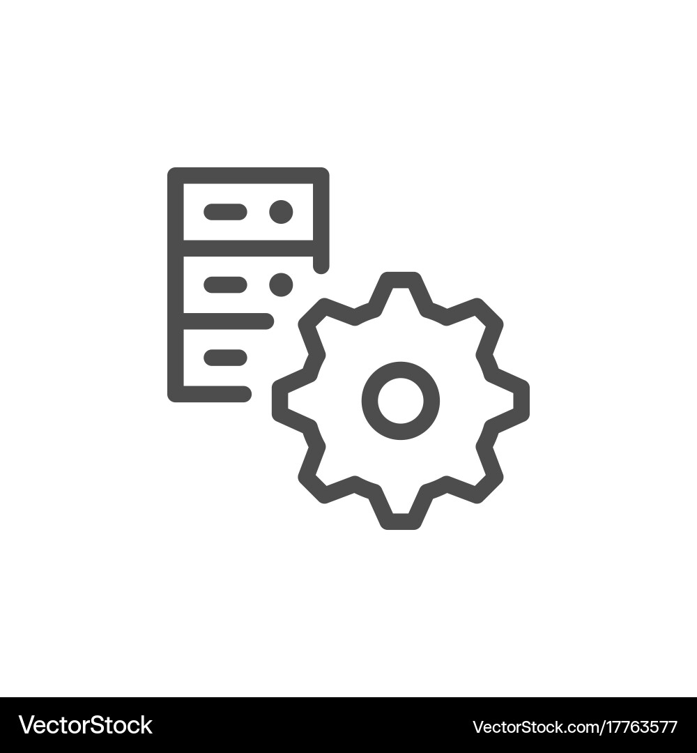 Server settings line icon Royalty Free Vector Image