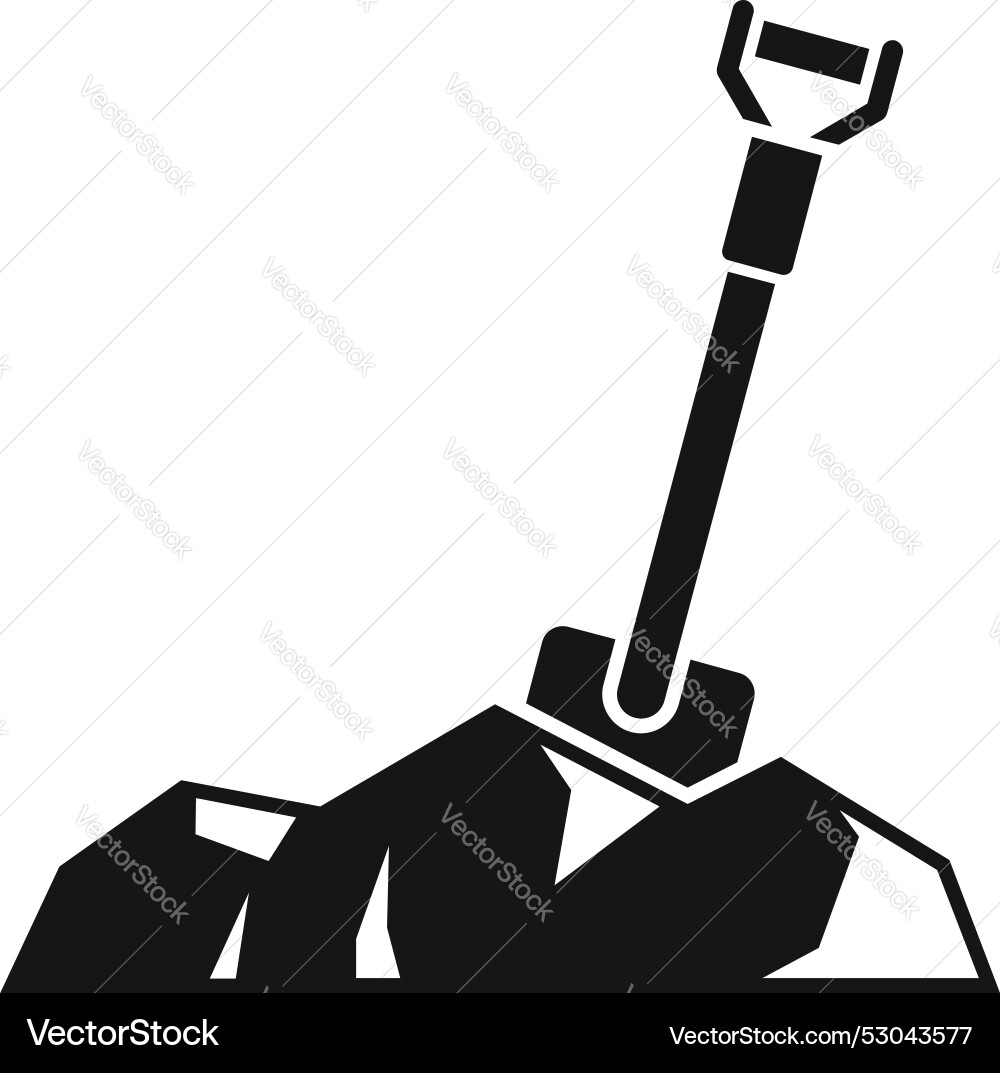 Shovel digging coal icon representing Royalty Free Vector