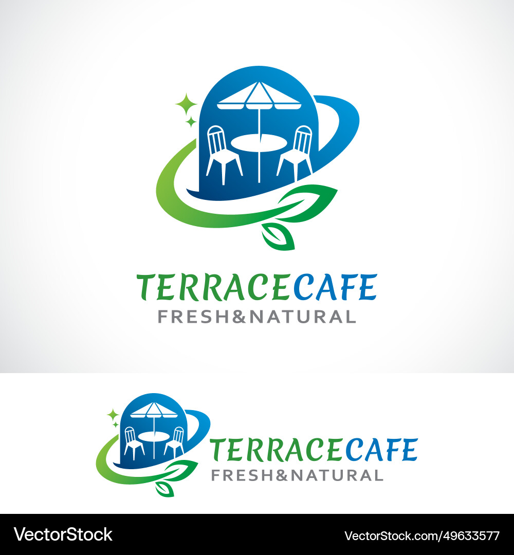 Terrace cafe logo design template Royalty Free Vector Image