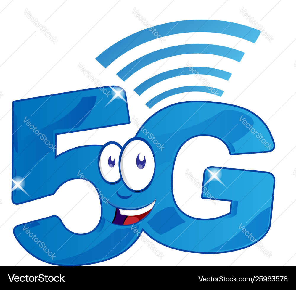 5g internet network character cartoon clip art Vector Image