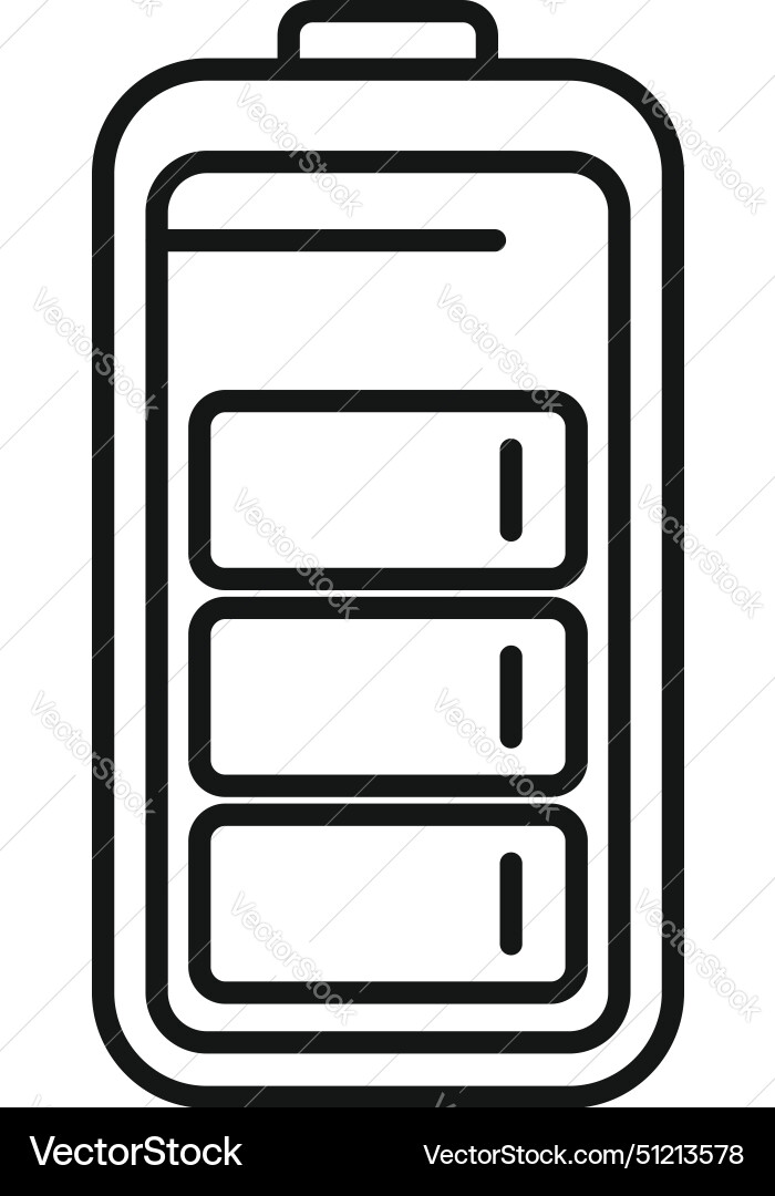 Acid indicator battery icon outline cell Vector Image