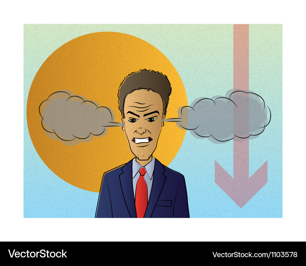 Angry businessman Royalty Free Vector Image - VectorStock