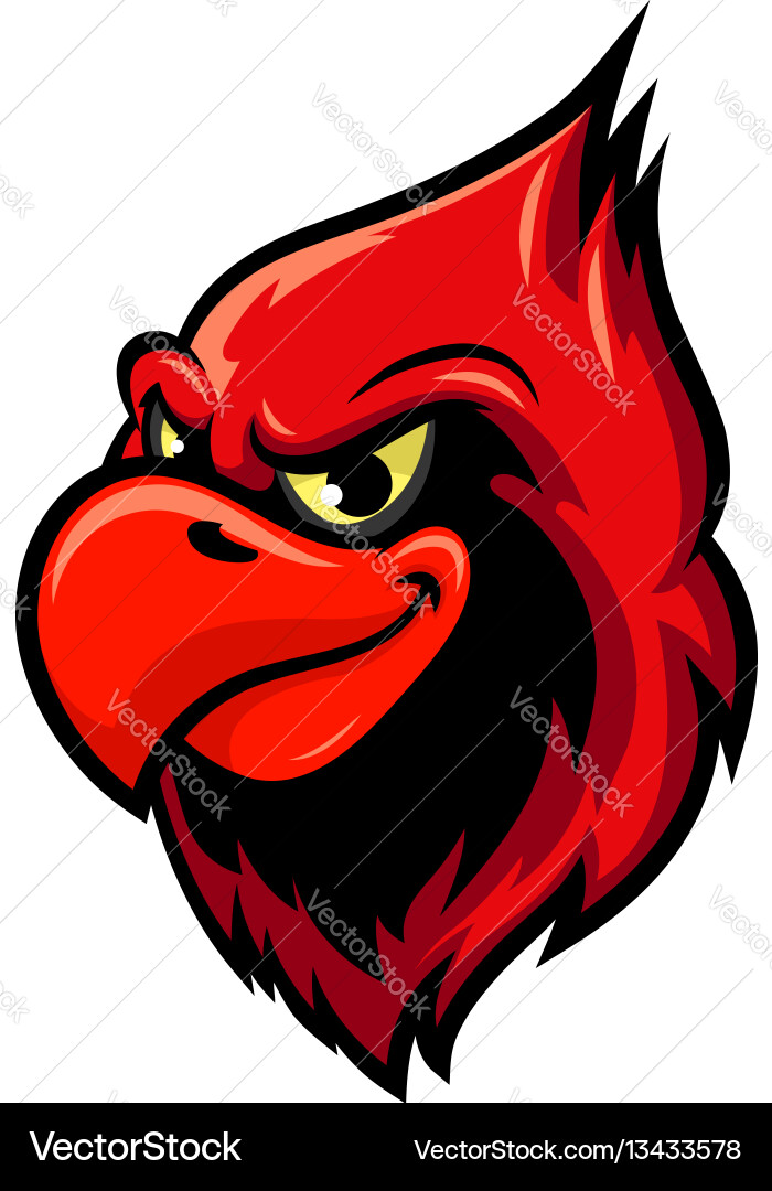 Cardinal bird cartoon mascot design Royalty Free Vector