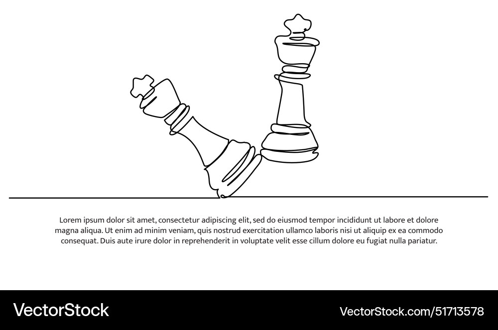 Continuous one line design of king Royalty Free Vector Image