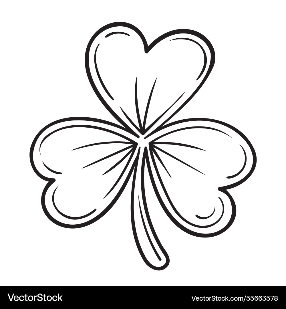 Doodle of a shamrock leaf Royalty Free Vector Image