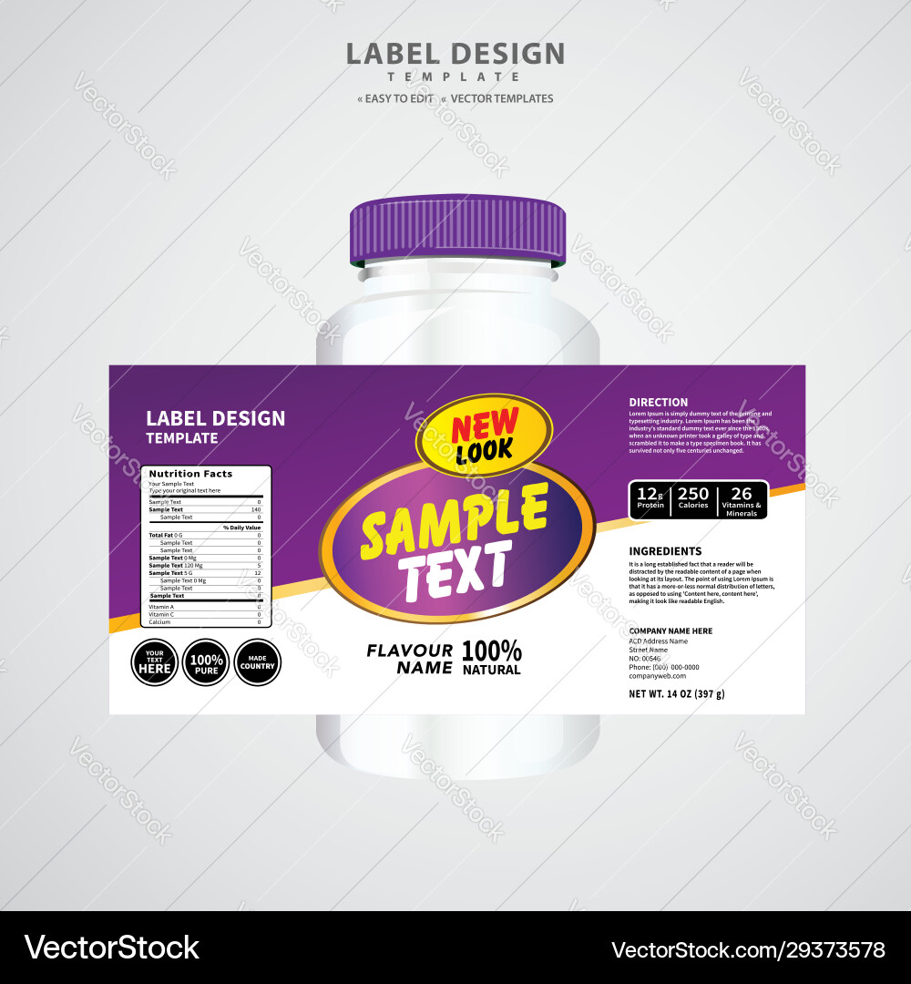 Label and packaging template design Royalty Free Vector