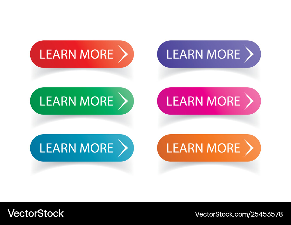 Learn more button Royalty Free Vector Image - VectorStock