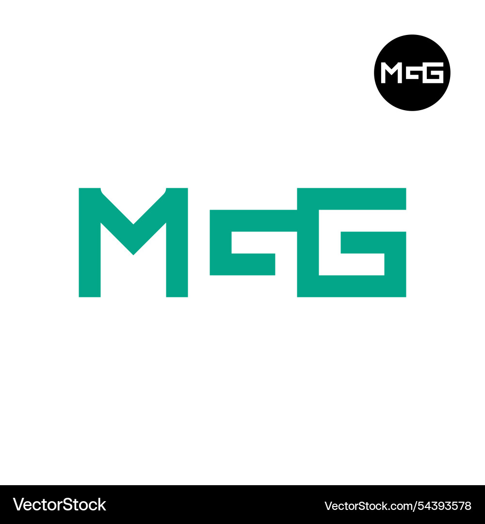 Letter mgg logo negative space Royalty Free Vector Image
