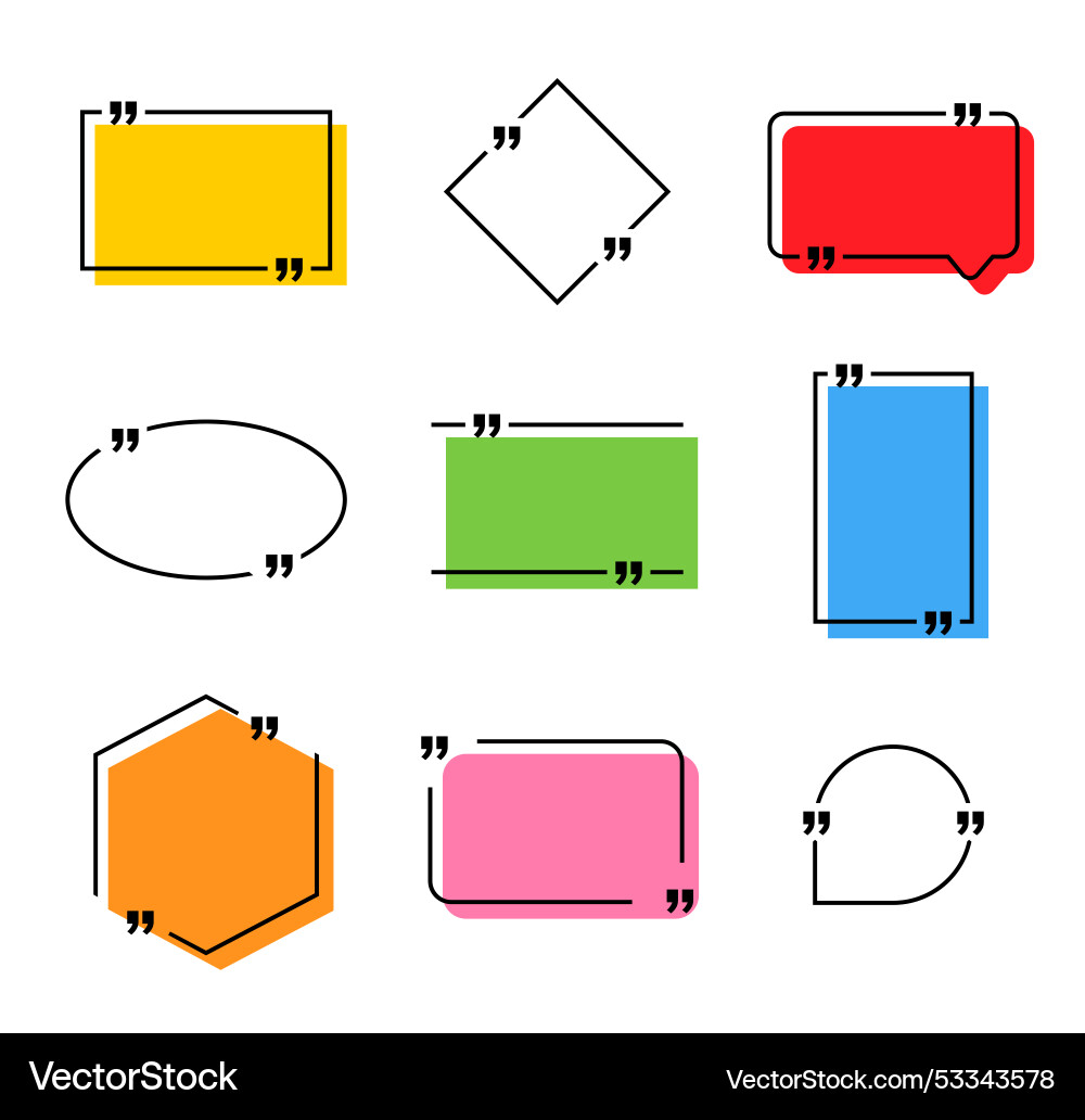 Quote frames quotes icons template Royalty Free Vector Image