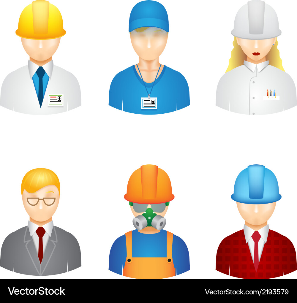 3d workers icons Royalty Free Vector Image - VectorStock