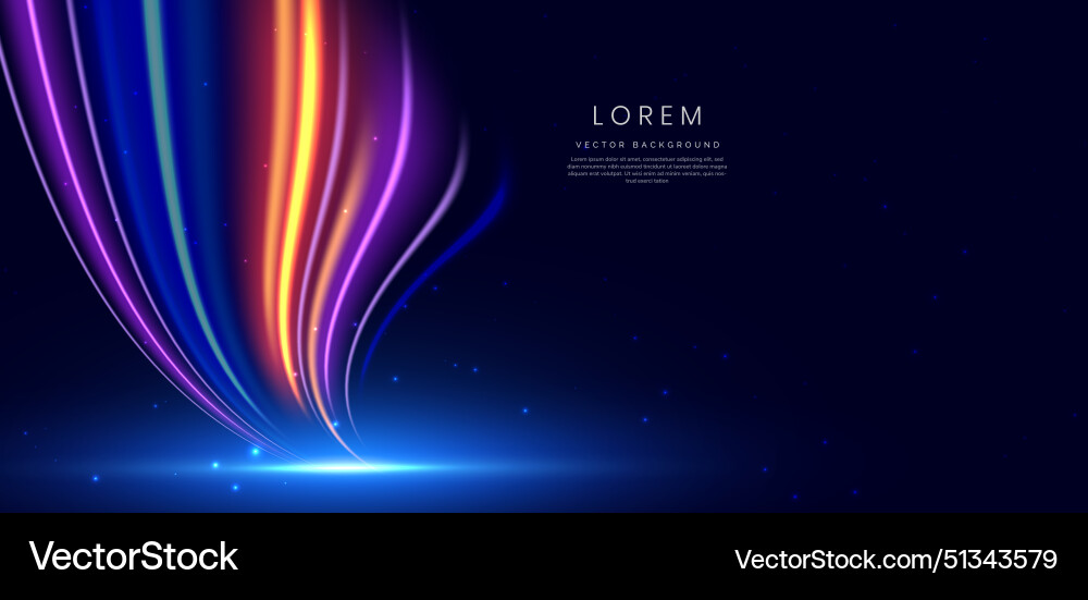 Abstract futuristic glowing neon multi color Vector Image