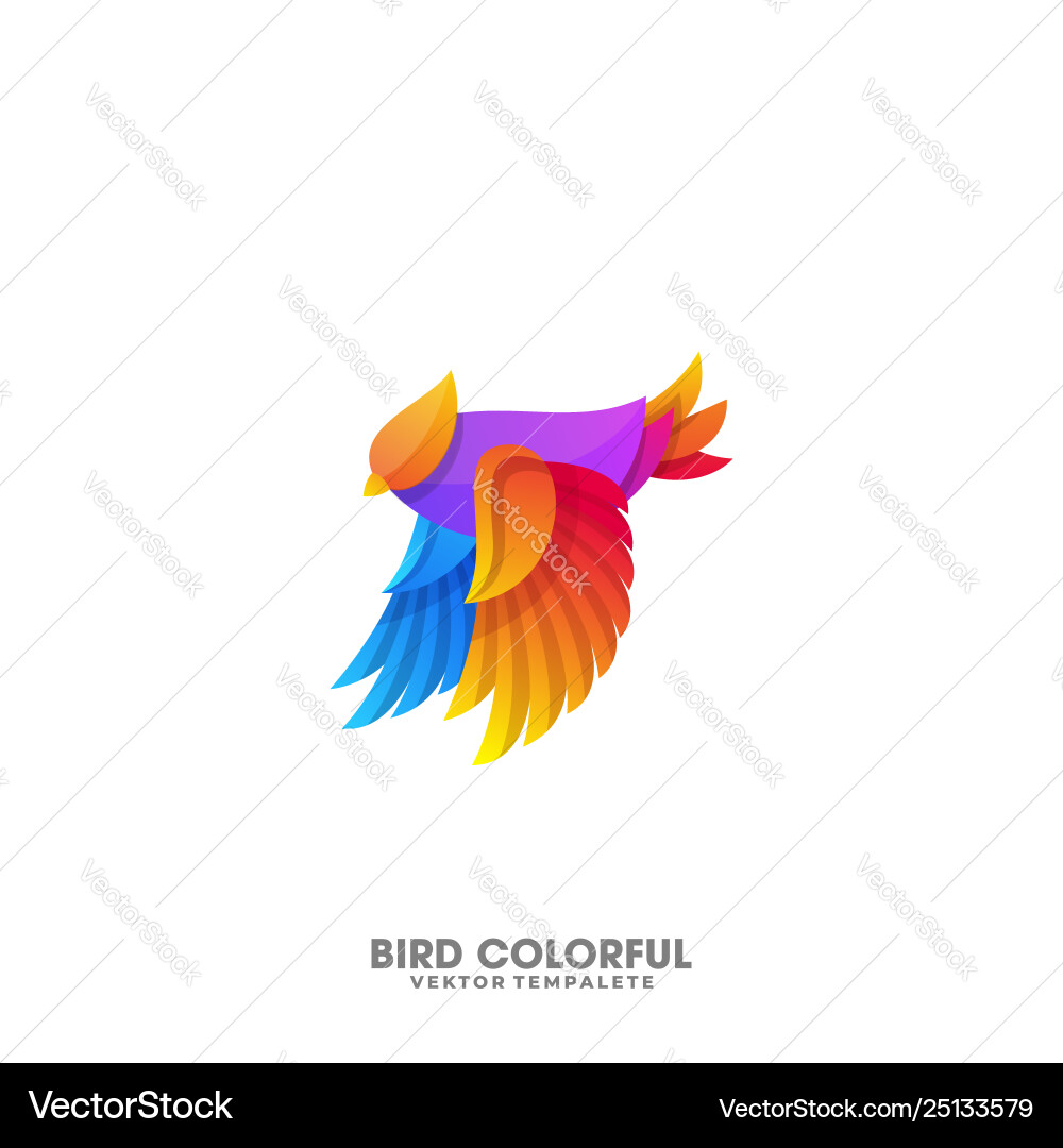 Bird colorful template Royalty Free Vector Image