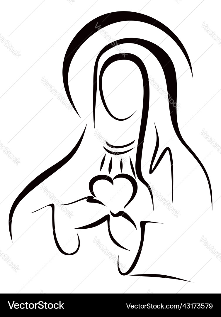 Blessed virgin mary Royalty Free Vector Image - VectorStock