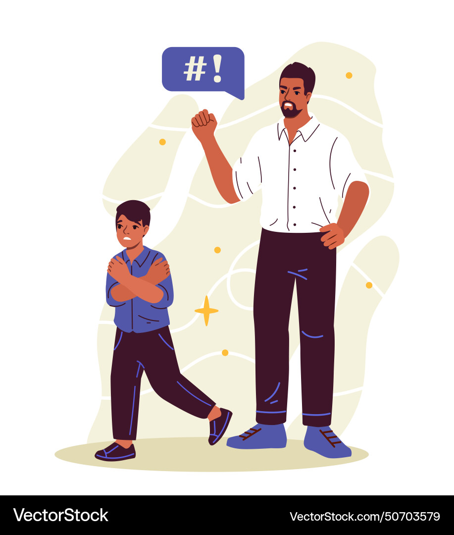 Childhood mental trauma concept Royalty Free Vector Image