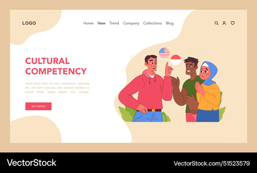 Cultural competency concept flat Royalty Free Vector Image