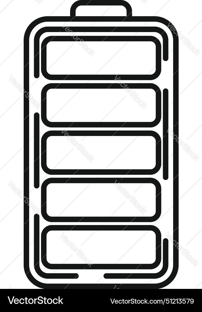 Half battery power icon outline mobile Royalty Free Vector